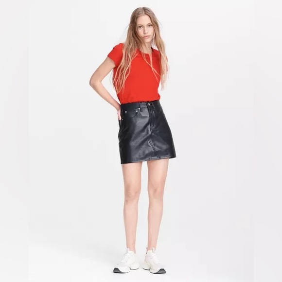 rag & bone | Skirts | Rag Bone Lamb Leather Itty Bitty Mini Skirt Black ...